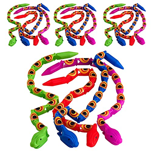 Kicko Wacky Wiggly Jointed Snakes - 12 Pack - 15 Inch - Long Plastic ...