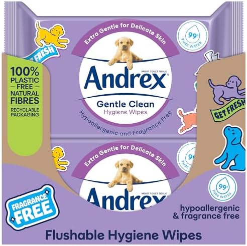 Andrex Gentle Clean Moist Toilet Tissue - Fine to Flush - Hygiene Wipes ...