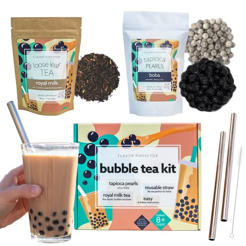 Bubble Tea Kit, Easy DIY Boba Tea Kit, Includes Tapioca Boba Pearls ...