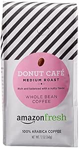 Amazon.com : AmazonFresh Donut Cafe Whole Bean Coffee, Medium Roast, 12 ...