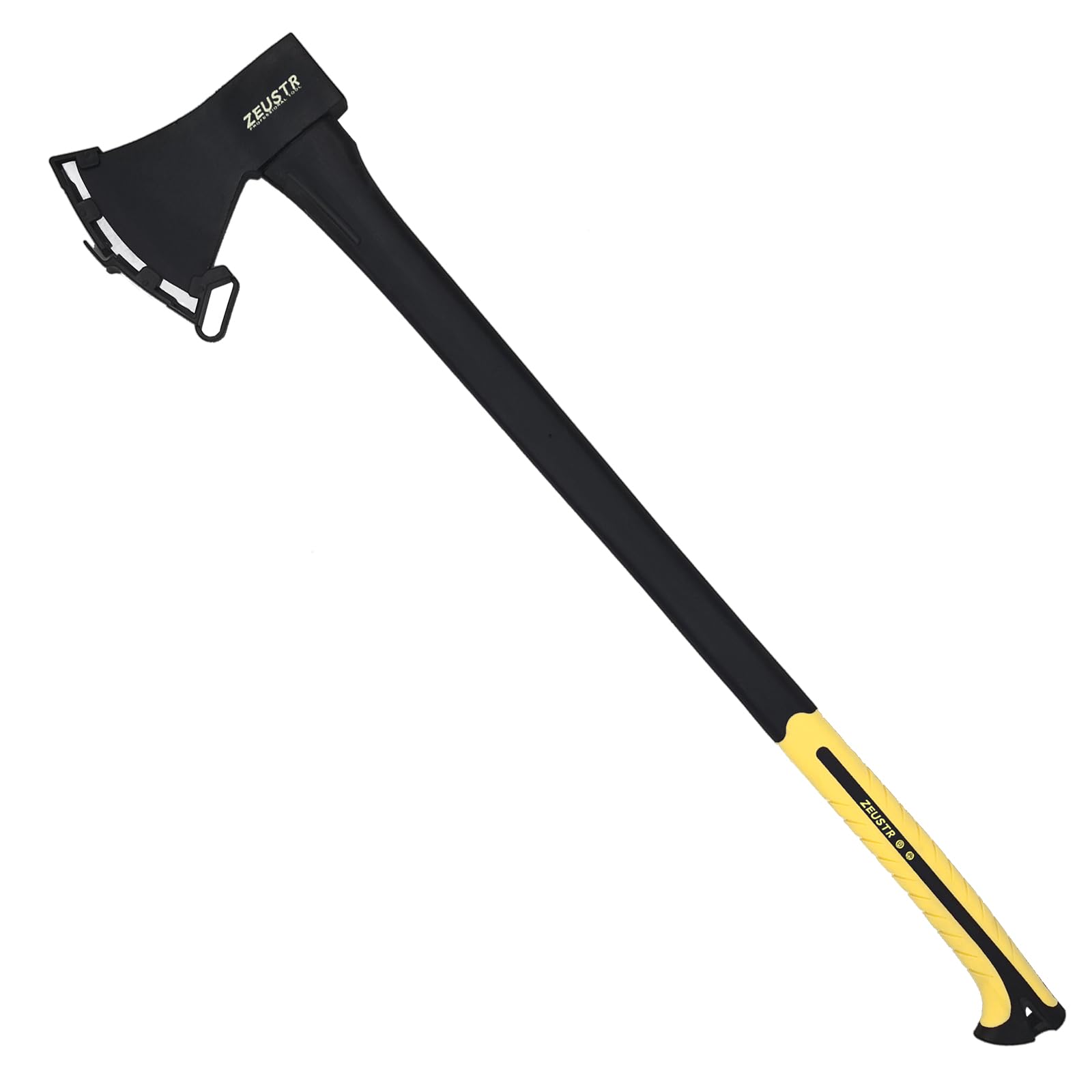 ZEUSTR 24” Long Camping Axe, Forged Steel Blade with Shock-Absorbing ...