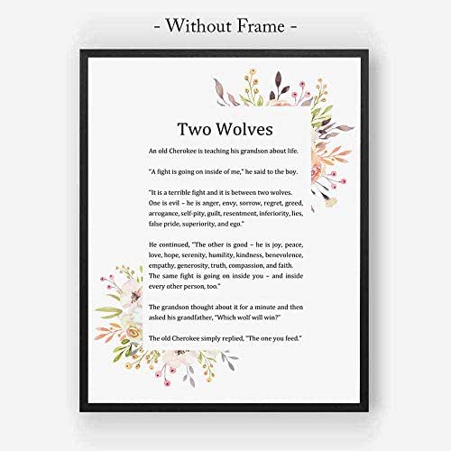 Amazon.com: Two Wolves Art Print, Two Wolves Story, Book Page Wall ...