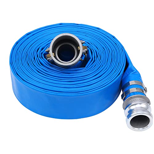 2 inch x 100ft PVC Lay Flat Discharge Hose With Aluminum Camlock C & E ...