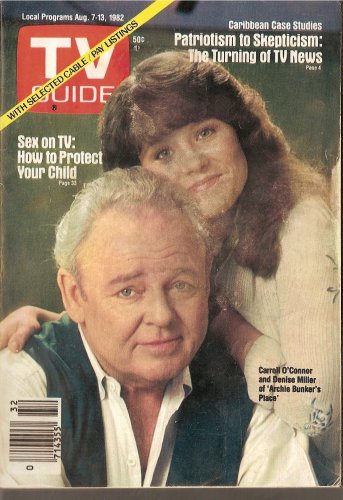 TV Guide 1982 Back Issue Carroll O'Conner Archie Bunker Cover (August 7 ...