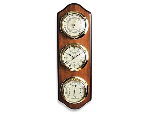 Widdop Triple Dial Clock And Weather Station Barometer: Amazon.co.uk ...