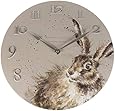 Wrendale Designs Hare Clock-30cm Diameter, Hard Resin, Soft Grey, 35 x ...