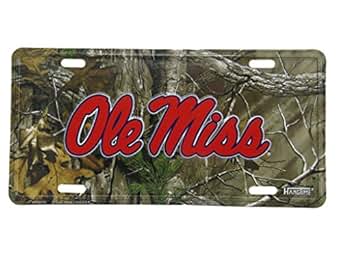 Amazon.com: AES OLE Miss Mississippi Rebel Realtree Camouflage 6"x12 ...
