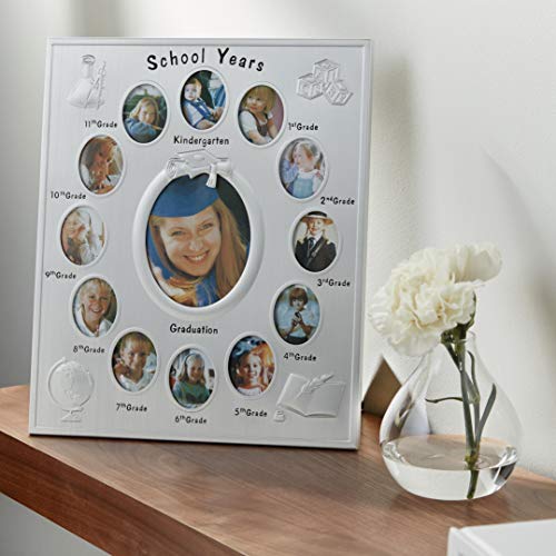 Elegance School Years K-12 Picture Frame, 13 Openings, Silver | Pricepulse