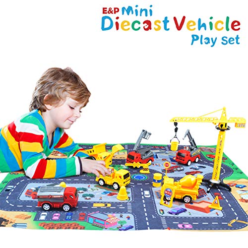 EXERCISE N PLAY Mini Construction Vehicle Play Set a Kid Play Car Rug ...