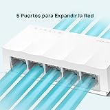 TP-Link LS1005G, Switch Gigabit no administrable, 5 puertos Gigabit, Diseño de escritorio, Plug ...