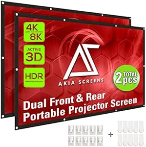 Amazon.com: Akia Screens Dual Projector Screen Rear Front 120 inch 16:9 ...