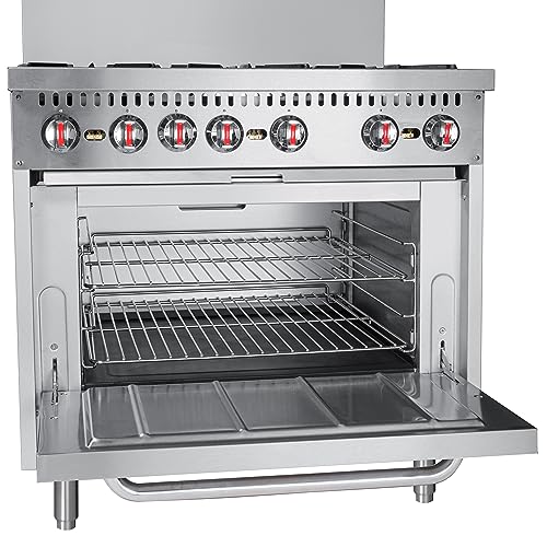 KoolMore KM-CR36-LP 36 in. 6 Burner Commercial Liquid Propane Range with Oven | Pricepulse