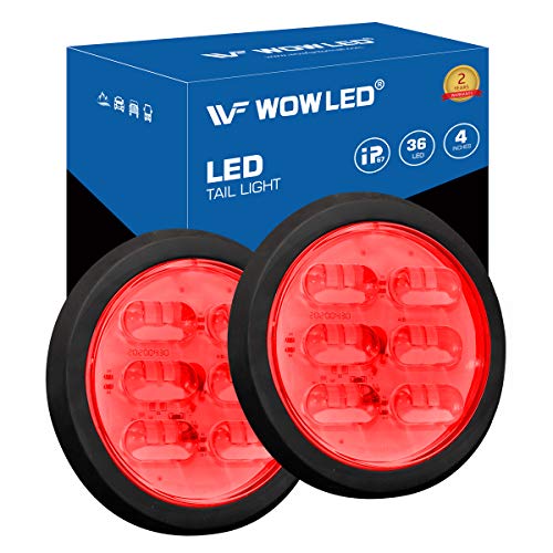 WFPOWER 4 Inch Round LED Trailer Tail Lights, 2PCS 36LEDs Waterproof 4 ...