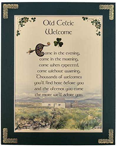 Amazon.com: Old Celtic Welcome - 8x10 Home Blessing with Green Matting ...