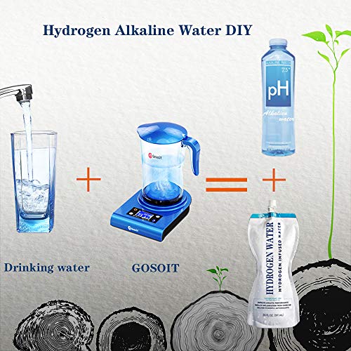 GOSOIT Hydrogen Alkaline Water Flask Bottle Pitcher Maker Machine Hydrogen Water Generator with ...
