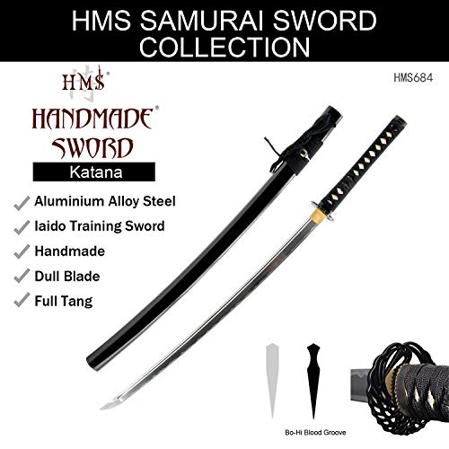 HMS Aluminium Alloy Unsharpened Iaido Training Katana Sword, Handmade ...
