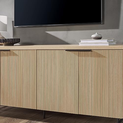 Walker Edison Modern Scandinavian Fluted Door Kitchen Storage Sideboard Buffet Cabinet Console ...