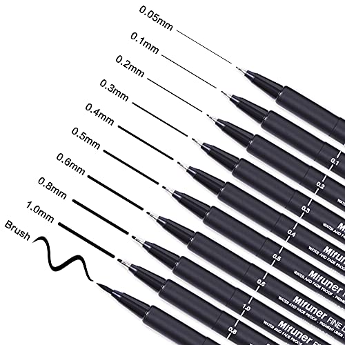 10 sizes calligraphy Pens Hand Lettering archival Ink Fine Liner Water ...