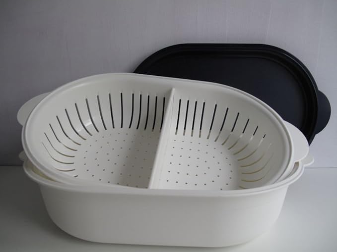 TUPPERWARE Küchenhelfer Sieb Super Servierstar 4,0 L dunkelblau-weiß ...