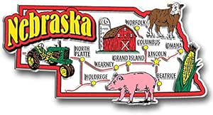 Amazon.com: Nebraska Jumbo State Magnet by Classic Magnets, Collectible ...