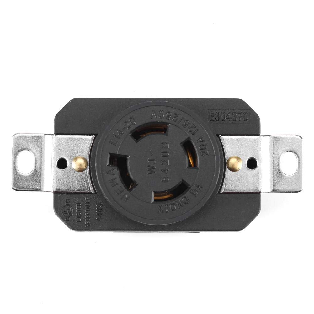 NEMA L14-20R 20A 125V-250V Twist Lock Female Wall Receptacle, US 3 Pole ...