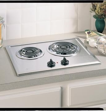 Amazon.com: Ge JP201CBSS 21 inch Built-In Electric Cooktop, 2-Burner in ...