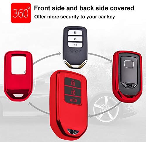 Car Key Cover Silicone Shell for Honda – Soft Fob TPU Chrome Case for ...