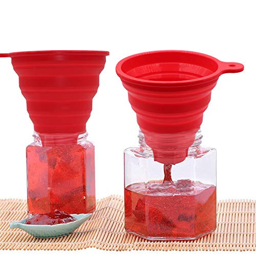 KongNai Silicone Collapsible Funnel for Jars, Foldable Large Canning Jar Funnel for Wide Mouth ...