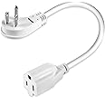 Amazon.com: 1875W Short Extension Cord,15A 14AWG Low Profile Flat Plug ...