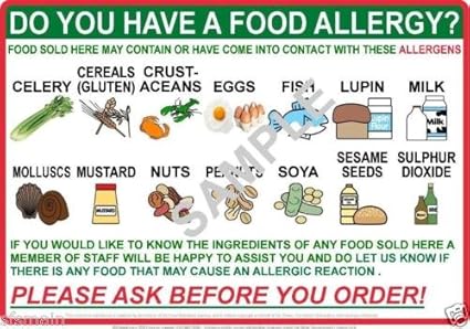 Home & Kitchen LAMINATED 400g 14 allergens POSTER The clearest food ...