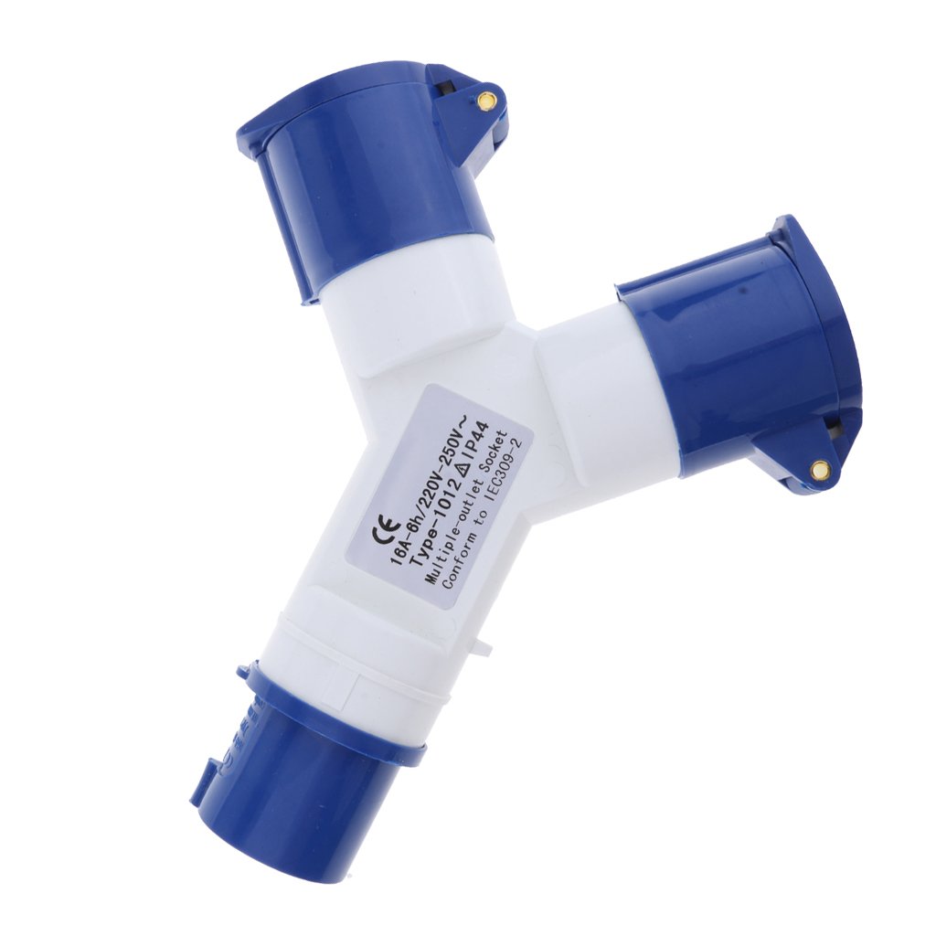 Homyl 16A Plug Socket 2-Way Splitter 220V 3 Pin Waterproof Electrical ...