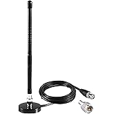 Amazon.com: Bingfu 27MHz CB Radio Antenna PL259 & BNC Male Magnetic Base Compatible with Cobra ...