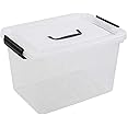 Amazon.com - Nicesh 1-Pack Plastic Storage Box, Clear Latch Box with Handle and Lid, 10 L