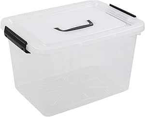 Amazon.com - Nicesh 1-Pack Plastic Storage Box, Clear Latch Box with Handle and Lid, 10 L