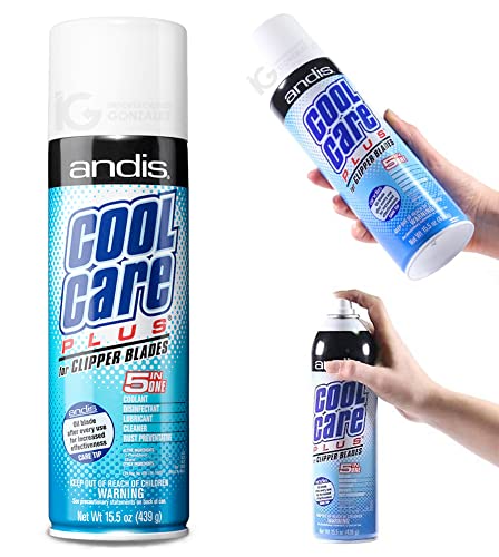 Andis 12750 Cool Care Plus 5-in-1 Clipper Spray, 15.5 oz Can, Blade ...