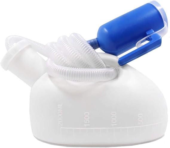 YUMSUM Male Bed Urinal Men's Potty Pee Bottle Collector 2000MLwith 1.3M ...