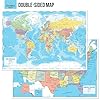 Hambli World & US Map – 36” x 25” Extra Large, Double Sided Map of the ...