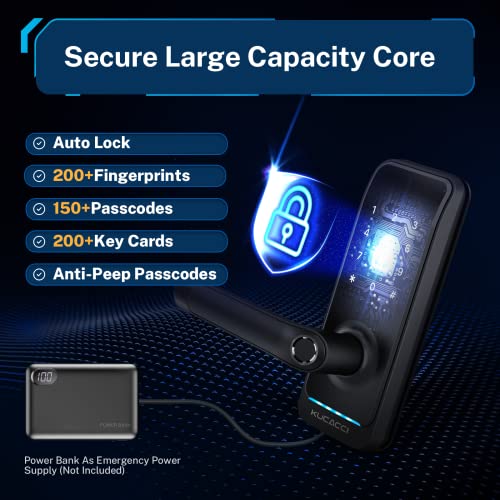KUCACCI Smart Door Lock, Keyless Entry Door Lock, Fingerprint Door Lock ...