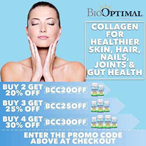 BioOptimal Collagen Pills - Collagen Supplements, Grass Fed, 180 ...