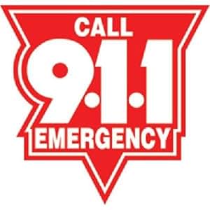 Amazon.com: ION Graphics 4 Inch Call 911 Emergency Red Vinyl Sticker ...