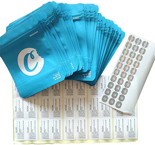 30 Pack Cookies Mylar Bags 3.5g Smellproof Ziplock Resealable Heatseal ...