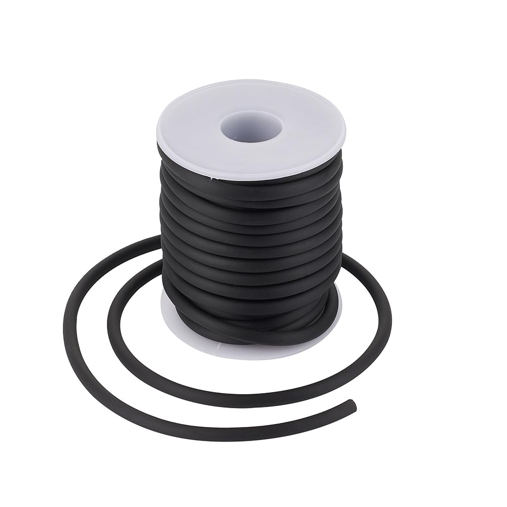 Pandahall 10.93 Yards/Roll 5mm Hollow Pipe Tubuing Rubber Cord with 3mm ...