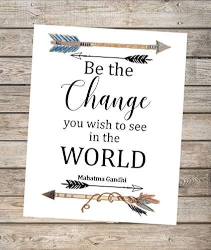 Gandhi Quote Art Print, Be The Change You Wish To See In The World ...