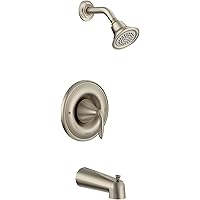Moen T2133BN EVA Posi-Temp Single-Handle Tub and Shower Trim Kit, Valve Required, Brushed Nickel ...