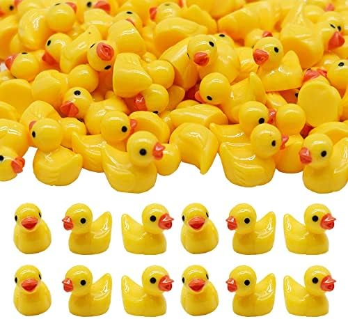 AWEELON 100 Pcs Mini Resin Ducks Tiny Ducks Miniature Duck Figures for ...
