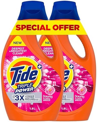 سعر Tide Triple Power with a Touch of Downy Floral Breeze Liquid Detergent 1.8L x 2, Dual Pack ...