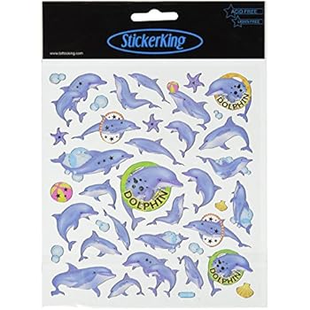 Amazon.com: Fish003 - Dolphin Stickers, 6 Sheets of Scrapbook Stickers ...