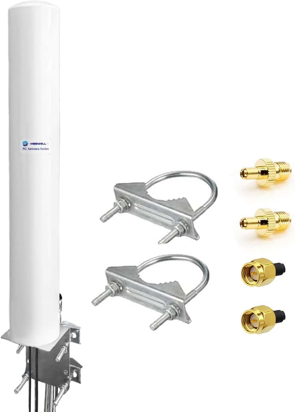 Maswell 5G 4G WiFi 6 External Outdoor Antenna - 2X2 MIMO Omni Full Band ...