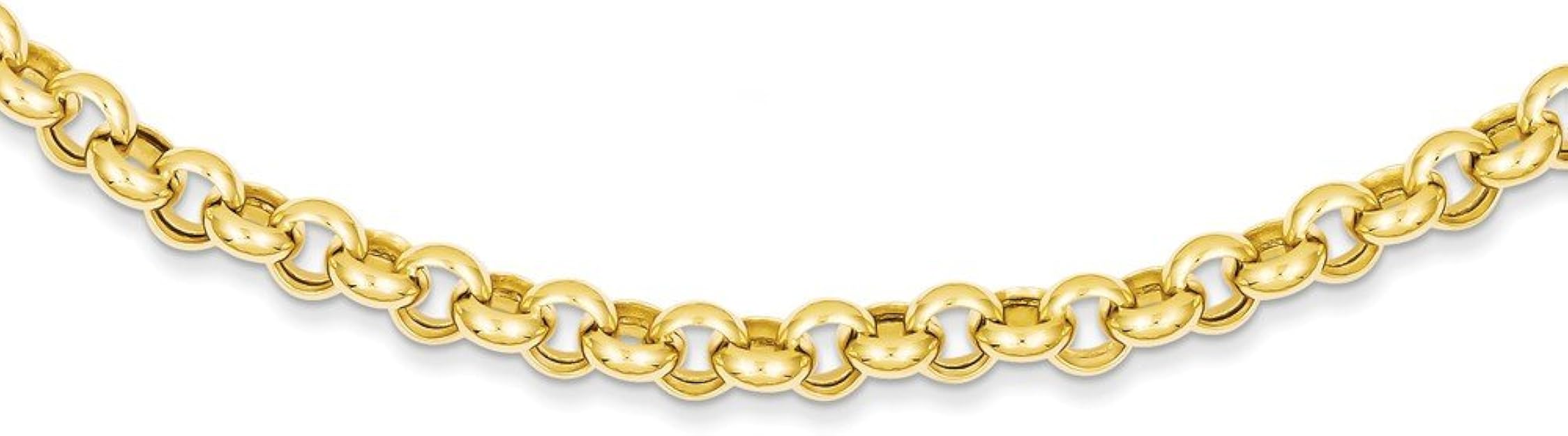 Amazon.com: 14K Yellow Gold 18in 6.25mm Polished Fancy Rolo Link ...