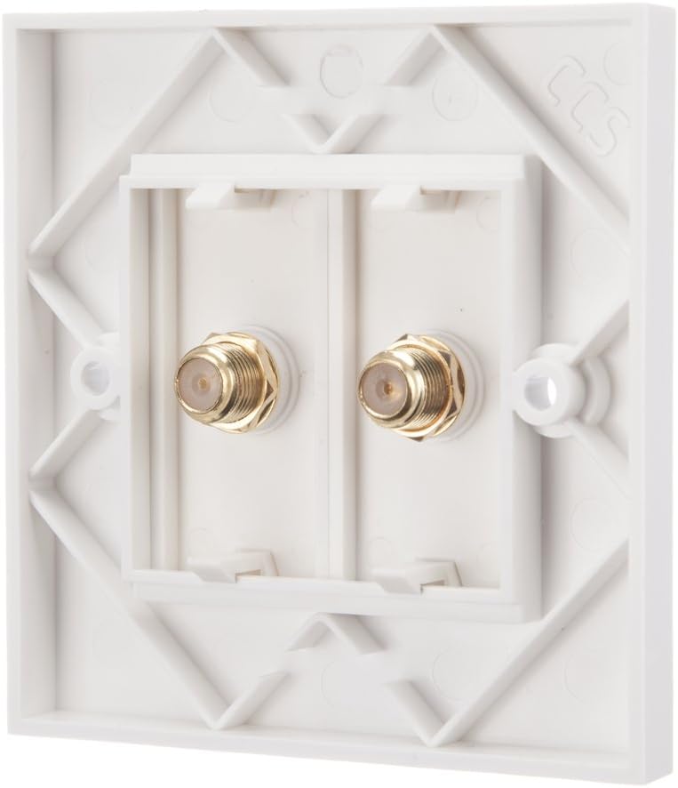 F Type (Satellite) Coax Faceplates (2 x F Type Coax Port) – BigaMart